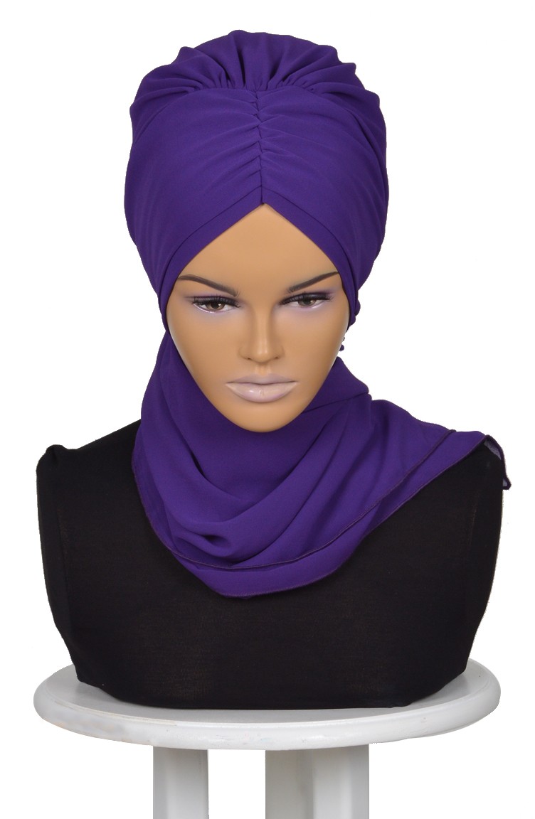 Purple Ready to Wear Turban 0049-20 | Sefamerve