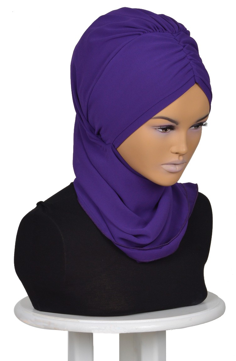 Purple Ready to Wear Turban 0049-20 | Sefamerve