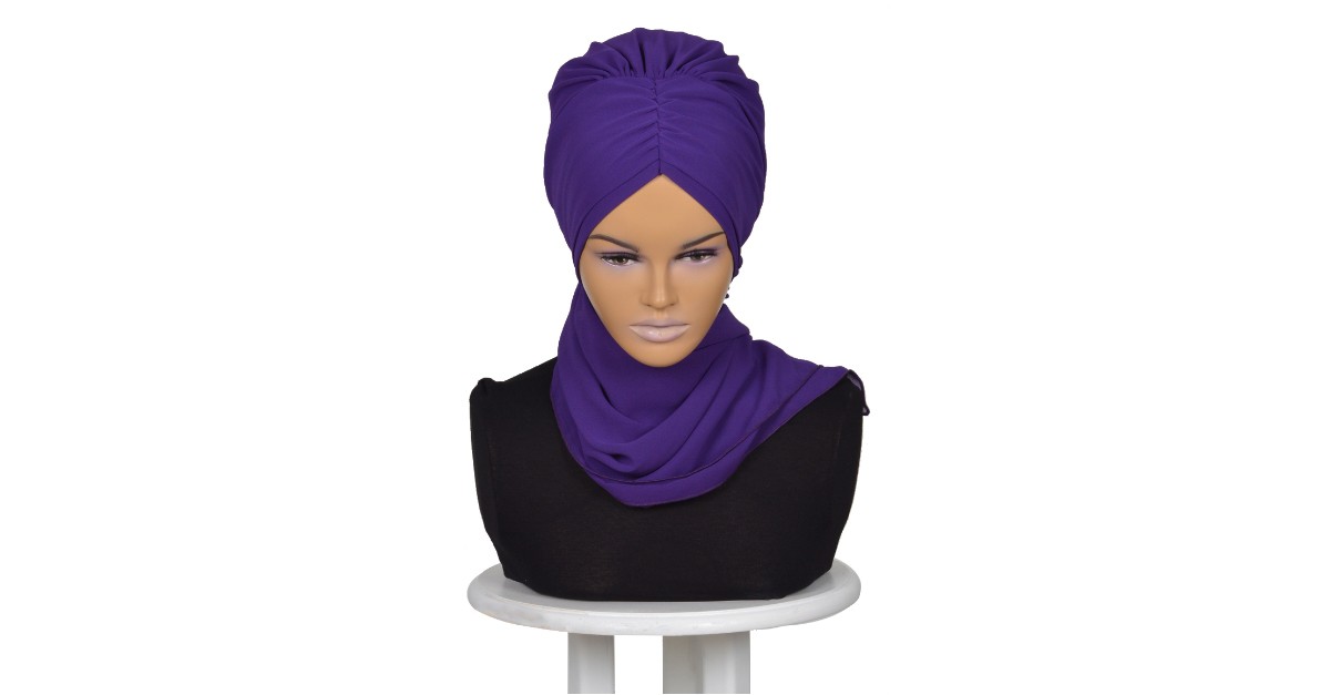 Purple Ready to Wear Turban 0049-20 | Sefamerve