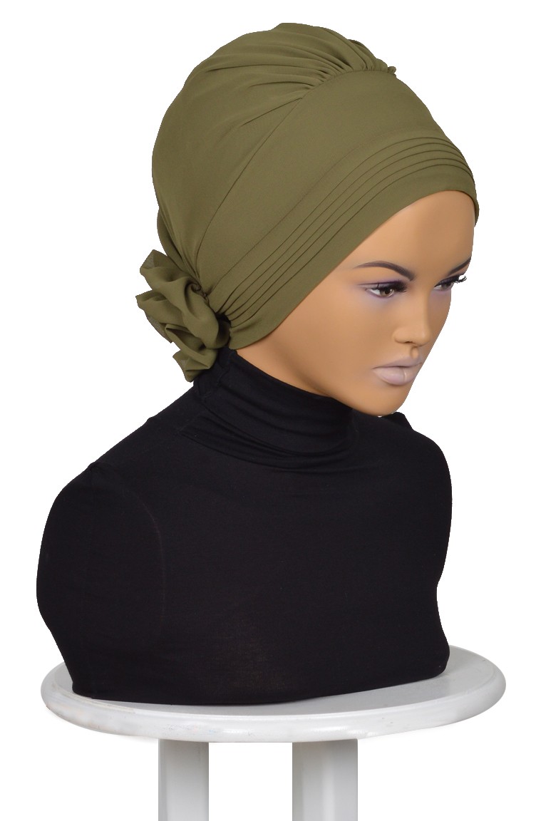 Oil Green Ready to Wear Turban 0031-17 | Sefamerve