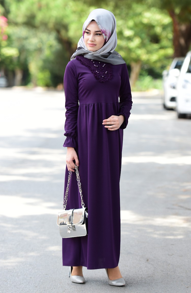 Purple Hijab Dress 60102-04 | Sefamerve
