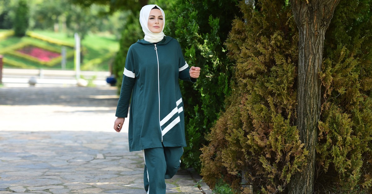 Islamic Sportswear Suit with Zipper 4202-01 Jade Green 4202-01 | Sefamerve