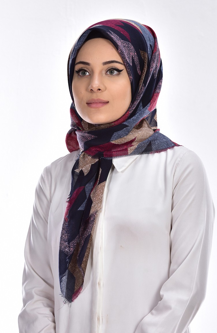 Gemustertes Kopftuch aus Baumwoll 50355-13 Nerz 13 | Sefamerve