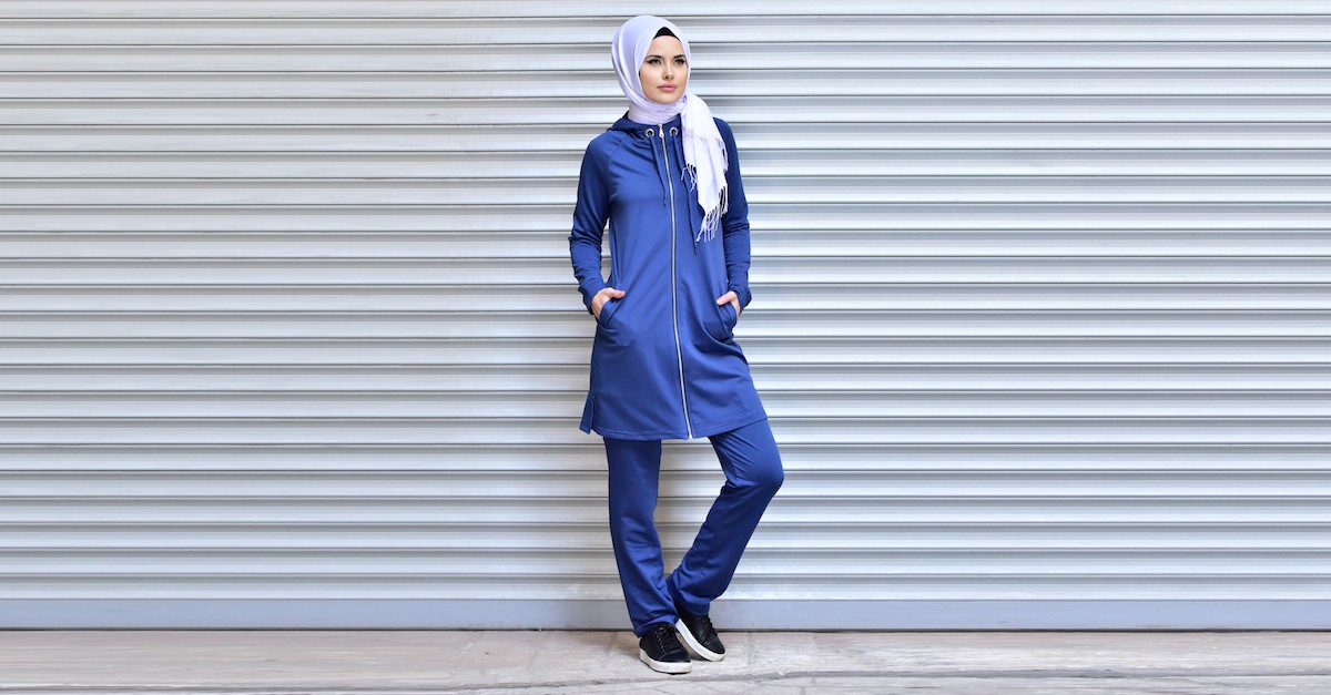 Islamic Sportswear Suit with Zipper 1532-03 İndigo 1532-03 | Sefamerve