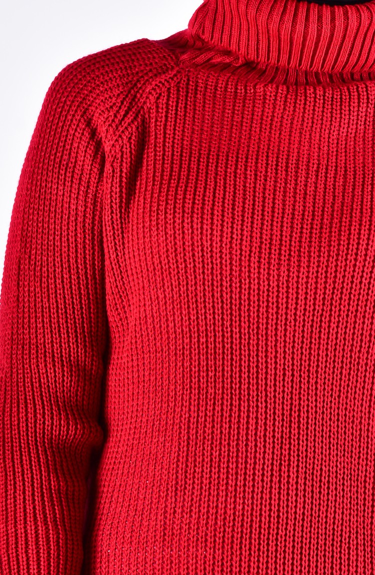Pull Tricot Col Roulé 2017-01 Rouge 2017-01 | Sefamerve