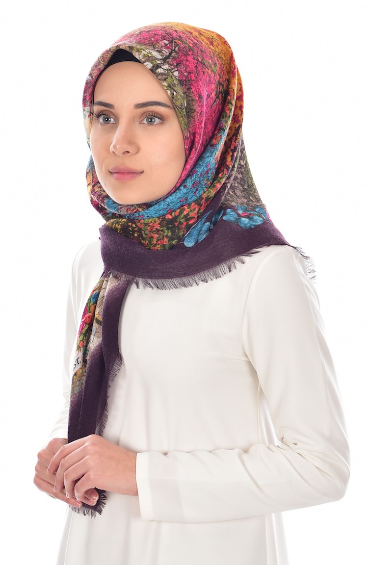 Bedruckter Baumwoll Kopftuch 503161-11 Lila 11 | Sefamerve