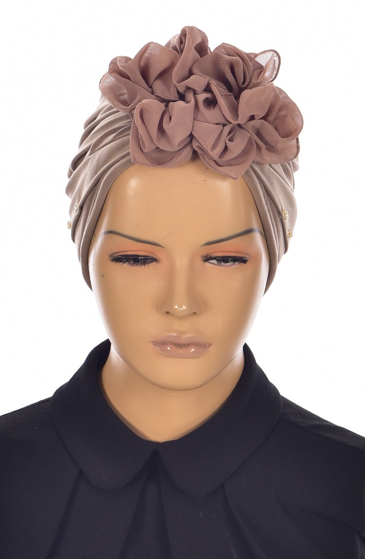Beige Ready to Wear Turban 1008-05 | Sefamerve