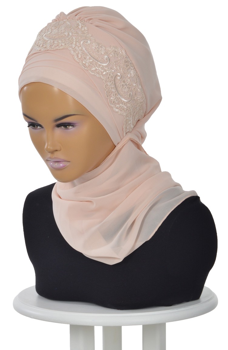 Beige Ready to Wear Turban 0053-5 | Sefamerve