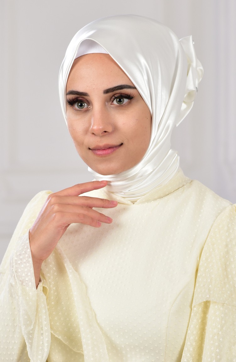 Cream Ready to Wear Turban 440009-01 | Sefamerve