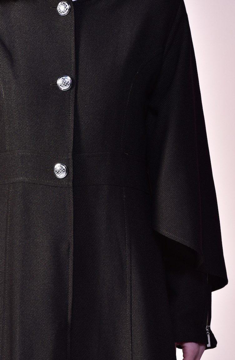 Hooded Overcoat 61255-02 Khaki 61255-02 | Sefamerve