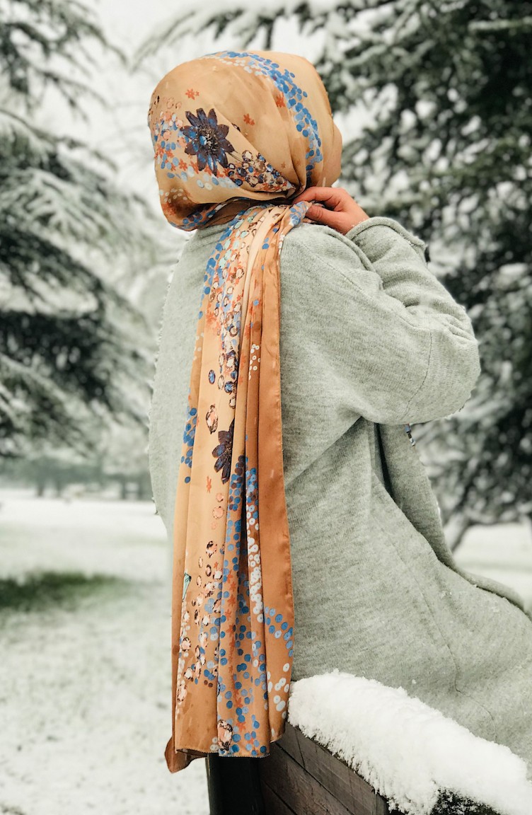 Patterned Rayon Shawl 51083-01 Salmon 51083-01 | Sefamerve