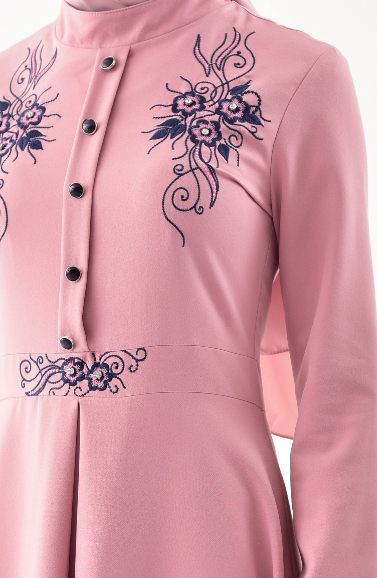 Stickerei detaillierte Stein Kleid 8857-05 Puder Rosa 8857-05 | Sefamerve