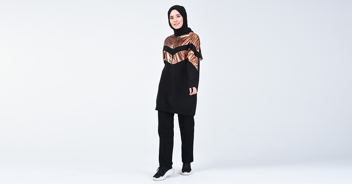 Sport Cape mit Reissverschluss 19089-05 Schwarz Kupfer 19089-05 | Sefamerve