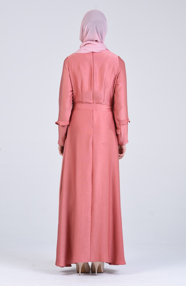 Aerobin Fabric Belted Dress 3092-02 Dry Rose 3092-02 | Sefamerve