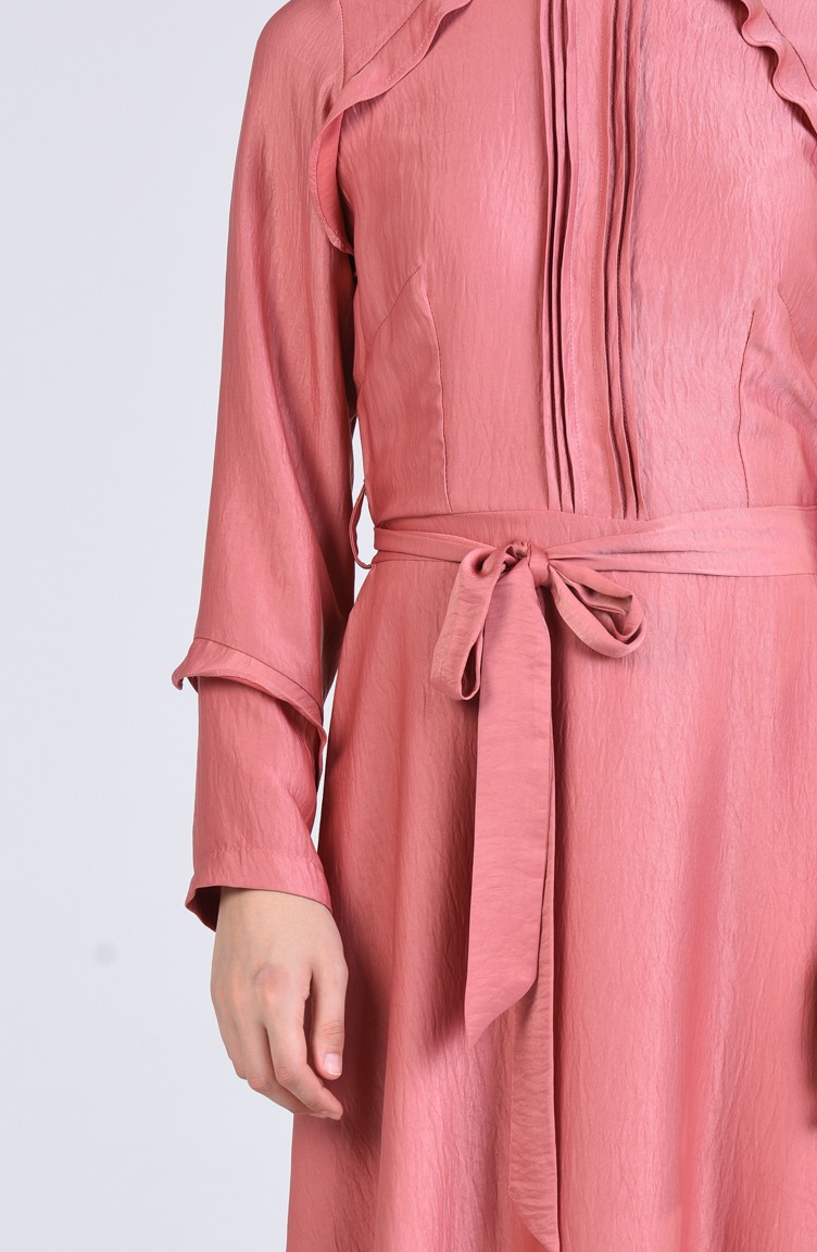 Aerobin Fabric Belted Dress 3092-02 Dry Rose 3092-02 | Sefamerve