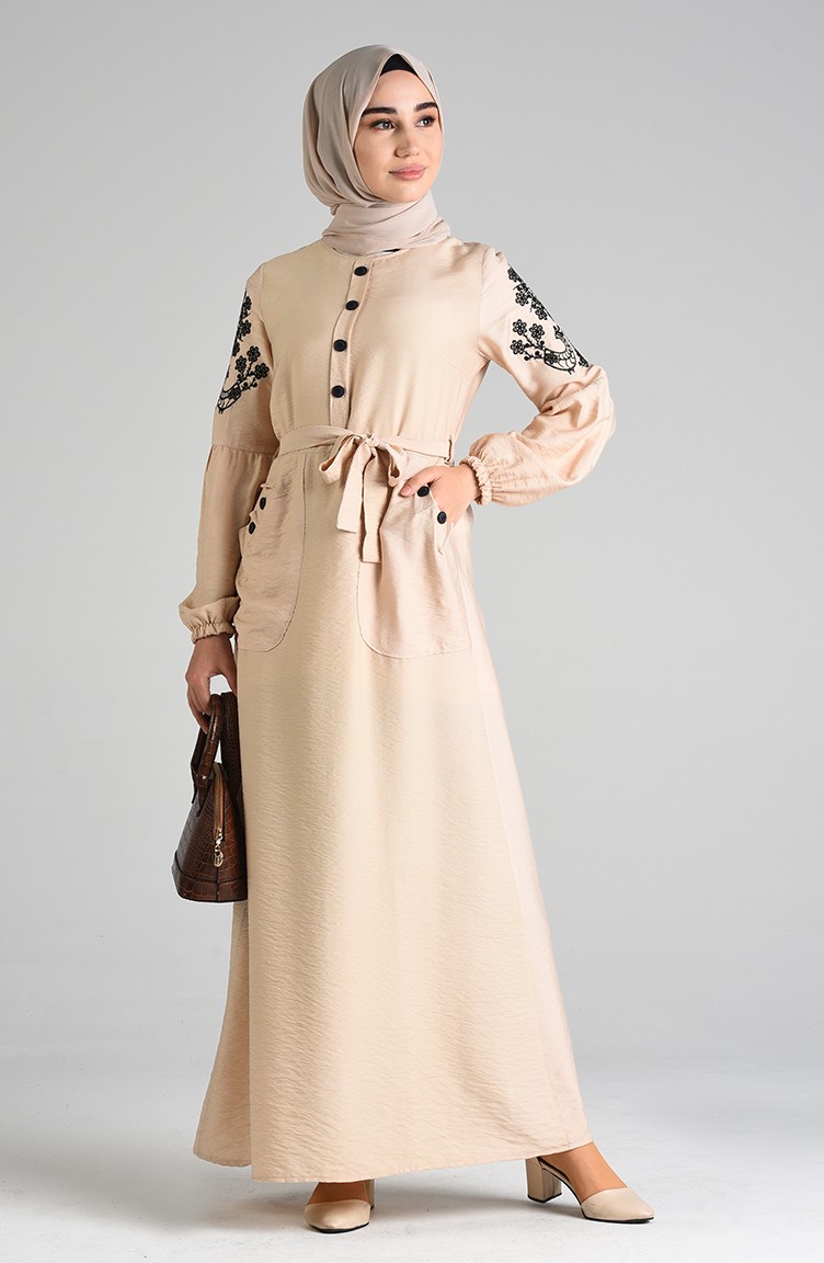Robe Hijab Beige 8066-03 | Sefamerve