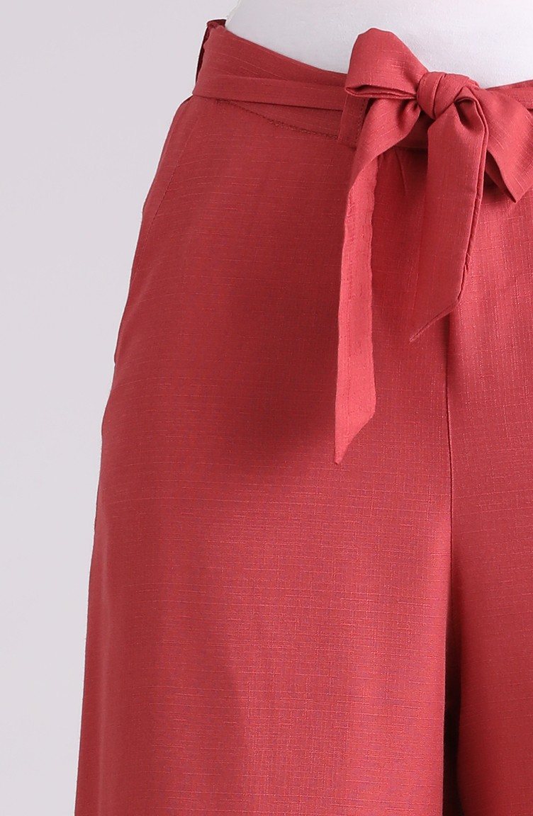 Belted wide-leg Trousers 0129a-02 Dark Rose-dry 0129A-02 | Sefamerve