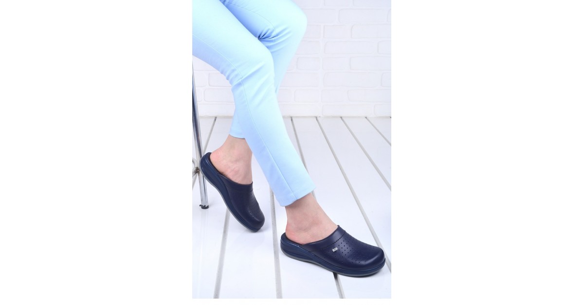 Navy Blue Summer Slippers 20YTERCeyo00028_C | Sefamerve