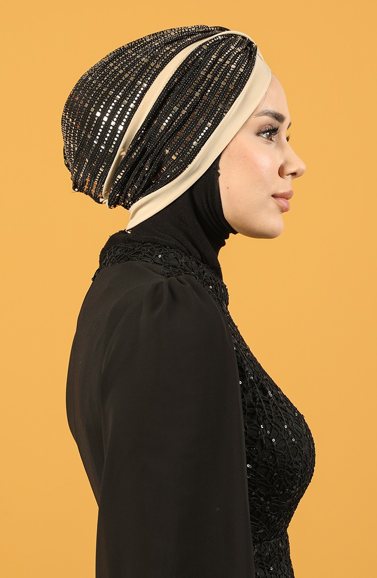 Beige Ready to Wear Turban 0045-04 | Sefamerve