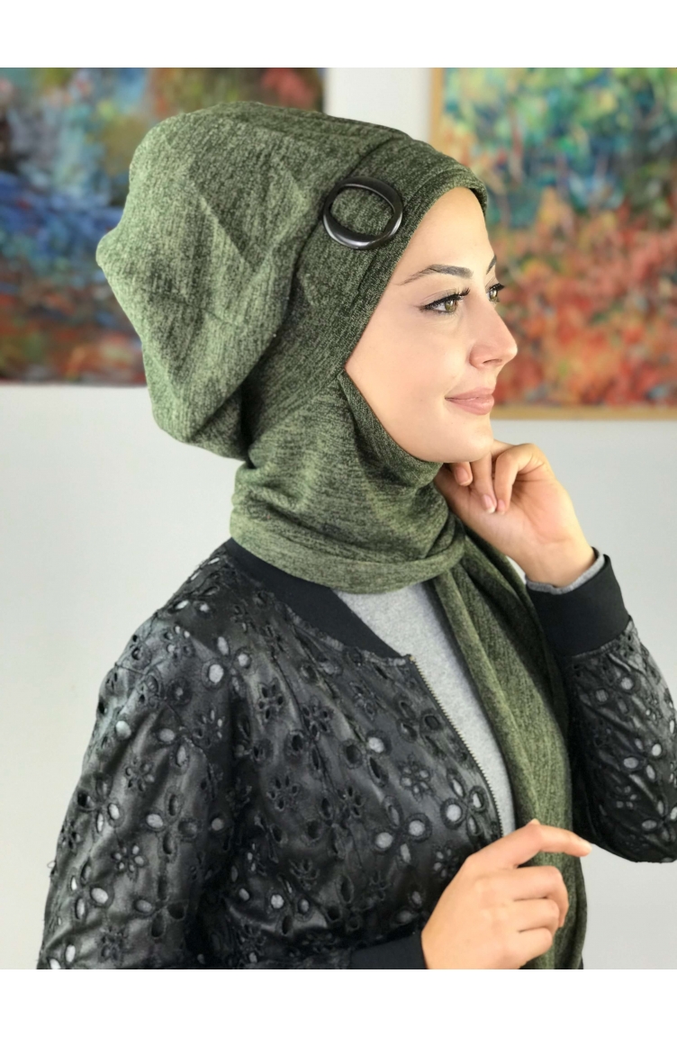 Henna Green Ready to Wear Turban 42AB12EKM-01 | Sefamerve