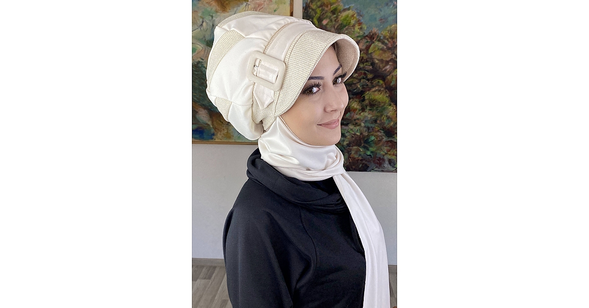 Cream Ready to Wear Turban 26EKM5-01 | Sefamerve