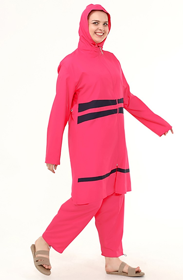 Fuchsia Modest Swimwear 8663.Şarabi | Sefamerve