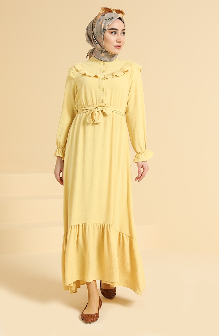 Yellow Hijab Dress 0812-04 | Sefamerve
