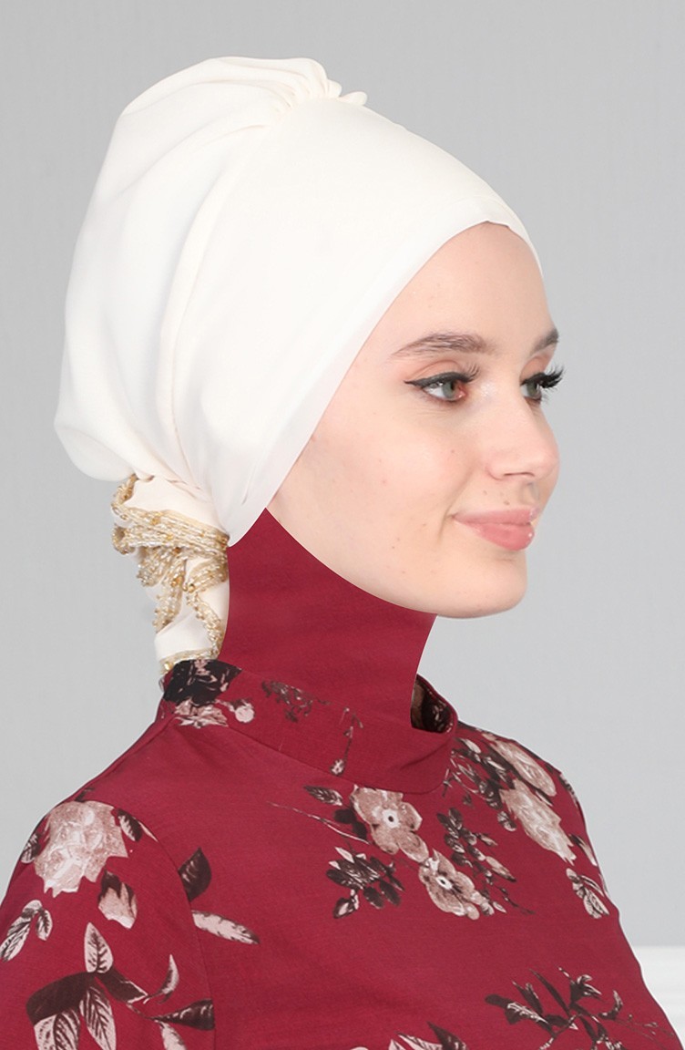 Cream Ready to Wear Turban 58727 | Sefamerve