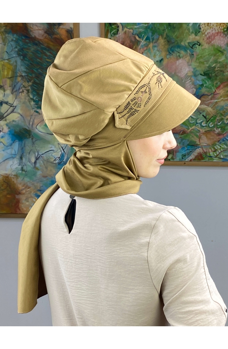 Milk Coffee Ready to Wear Turban 42BST060322-01 | Sefamerve