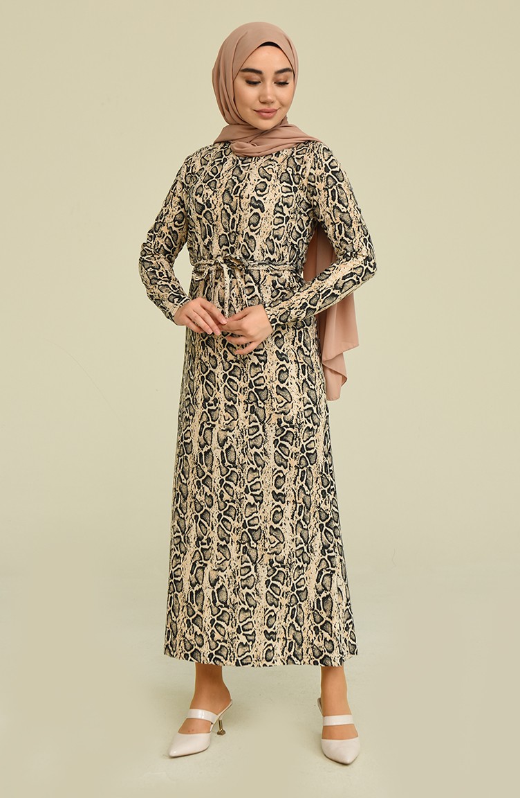 Cream Hijab Dress 100-01 | Sefamerve