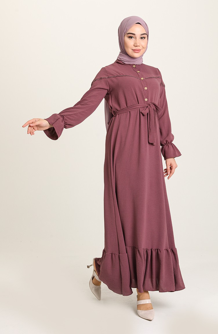Dark Violet Hijab Dress 1002-08 | Sefamerve