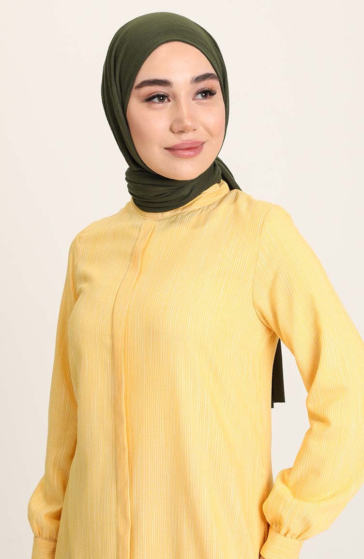 Yellow Hijab Dress 1001-02 | Sefamerve