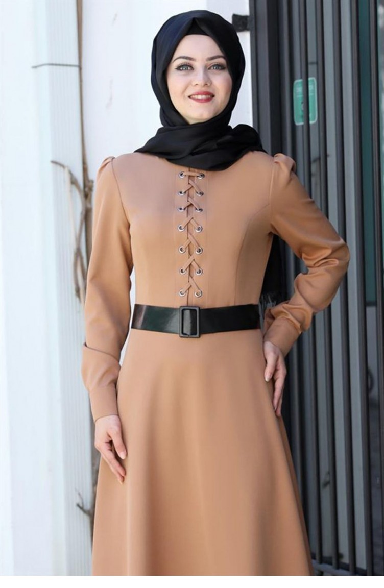 Tan Hijab Dress 905 | Sefamerve