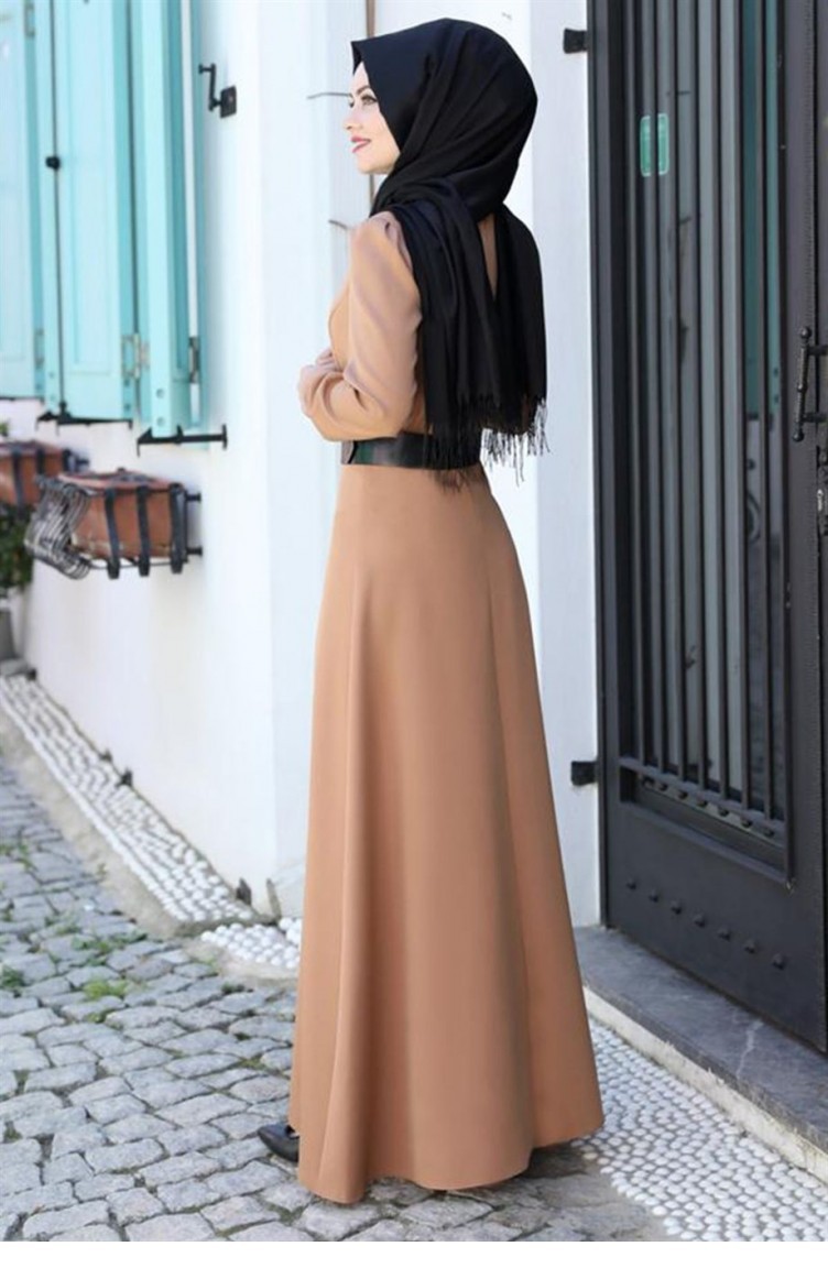 Tan Hijab Dress 905 | Sefamerve