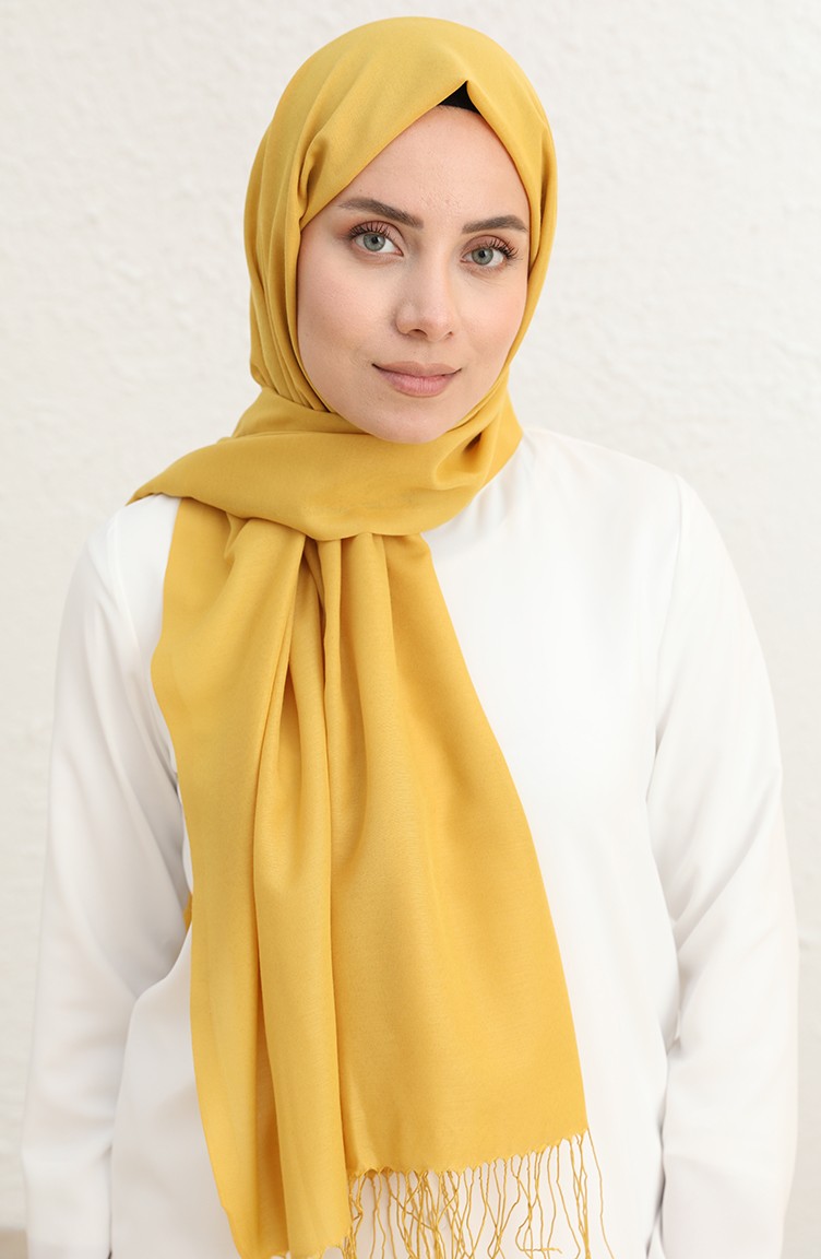 Light Mustard Shawl 0013-02 | Sefamerve