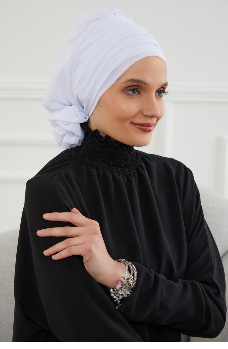 White Ready to Wear Turban 305 | Sefamerve