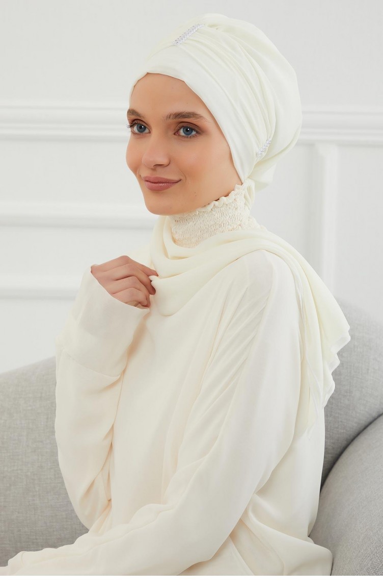 Cream Ready to Wear Turban 5116 | Sefamerve