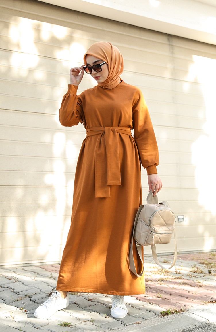 Caramel Hijab Dress 000100-08 | Sefamerve