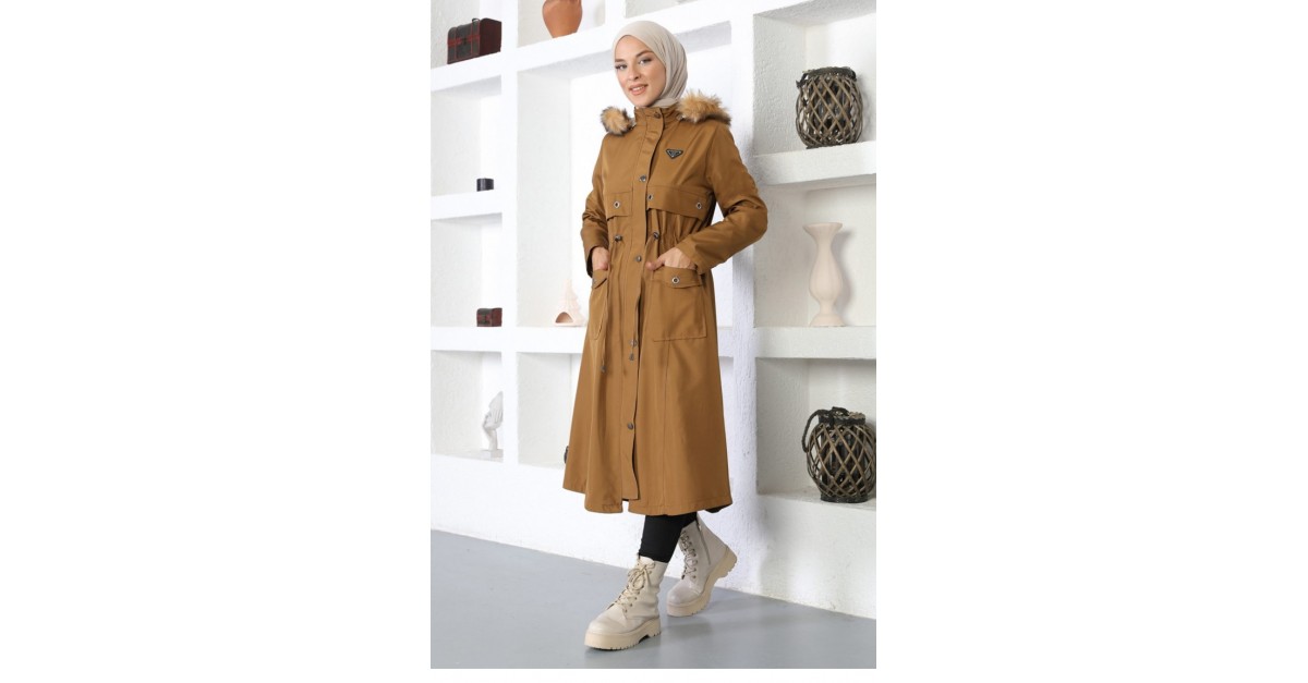 Tan Winter Coat 13807 | Sefamerve