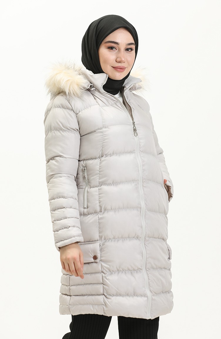 معطف رمادي 6040-02 | Sefamerve