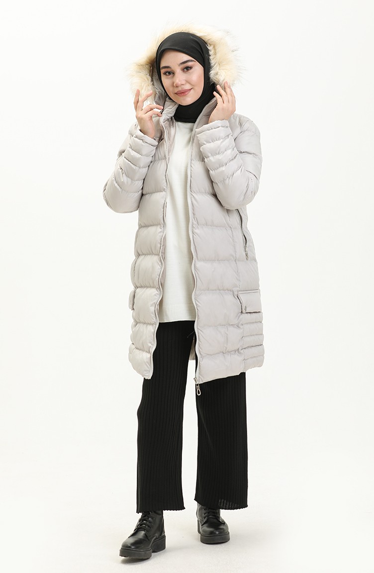 معطف رمادي 6040-02 | Sefamerve