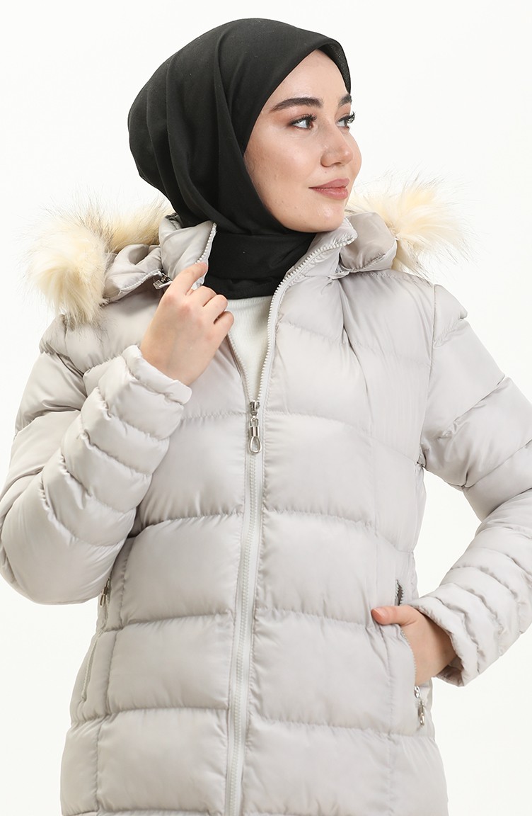 معطف رمادي 6040-02 | Sefamerve