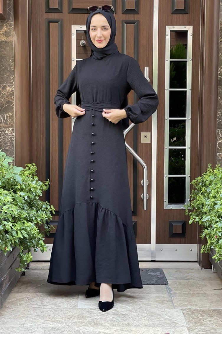 Robe Hijab Noir 1519TGM.SYH | Sefamerve