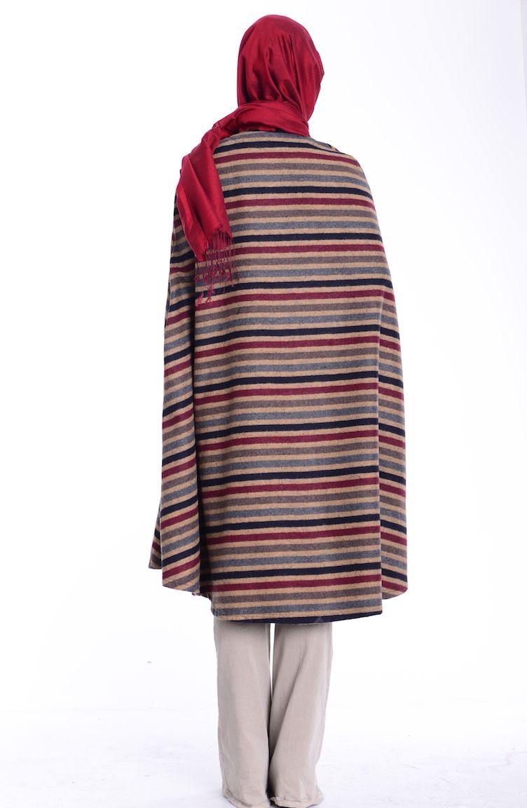 Weinrot Poncho 1757-37 | Sefamerve