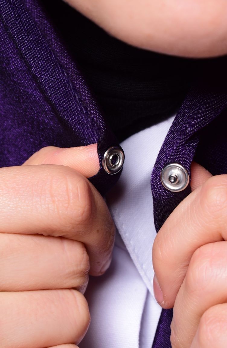 Purple Snap Button Shawl 2-04 | Sefamerve