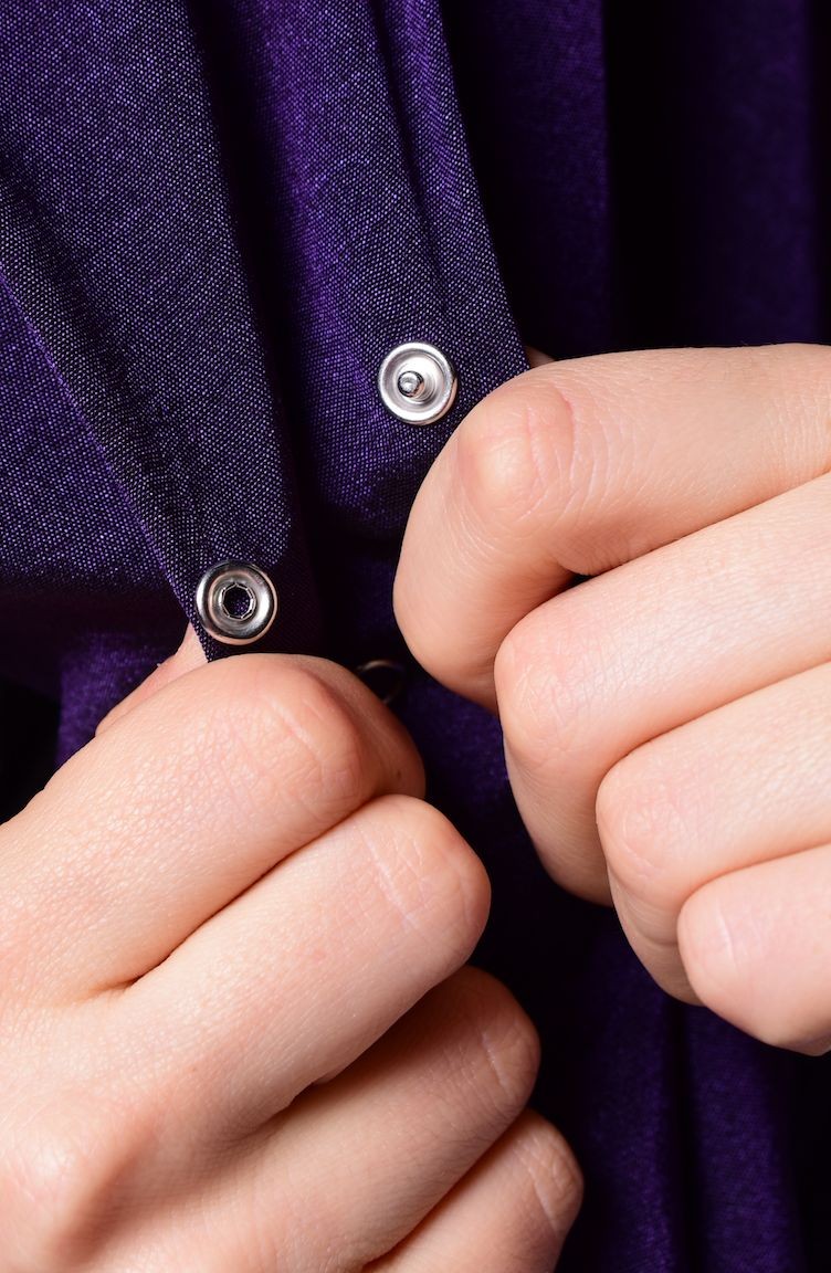 Purple Snap Button Shawl 2-04 | Sefamerve