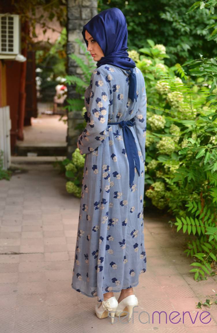 NewStar Dress 2934-03 Navy Blue-Mink 2934-03 | Sefamerve