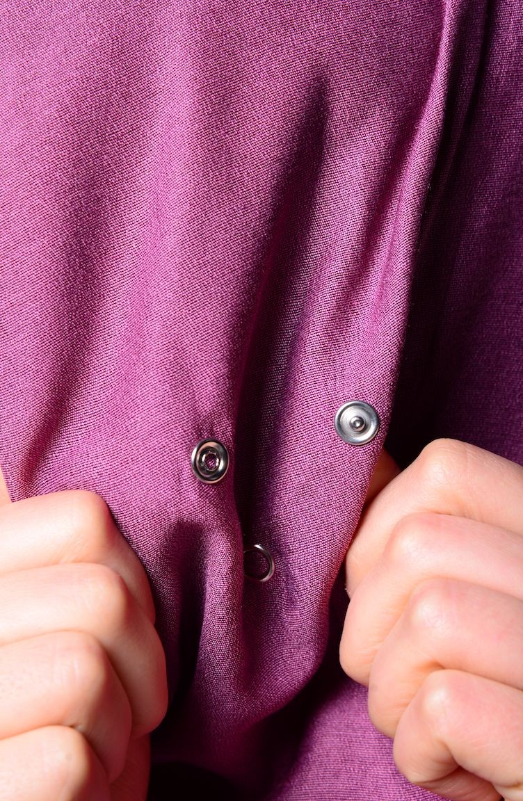 Purple Snap Button Shawl 1-26 | Sefamerve